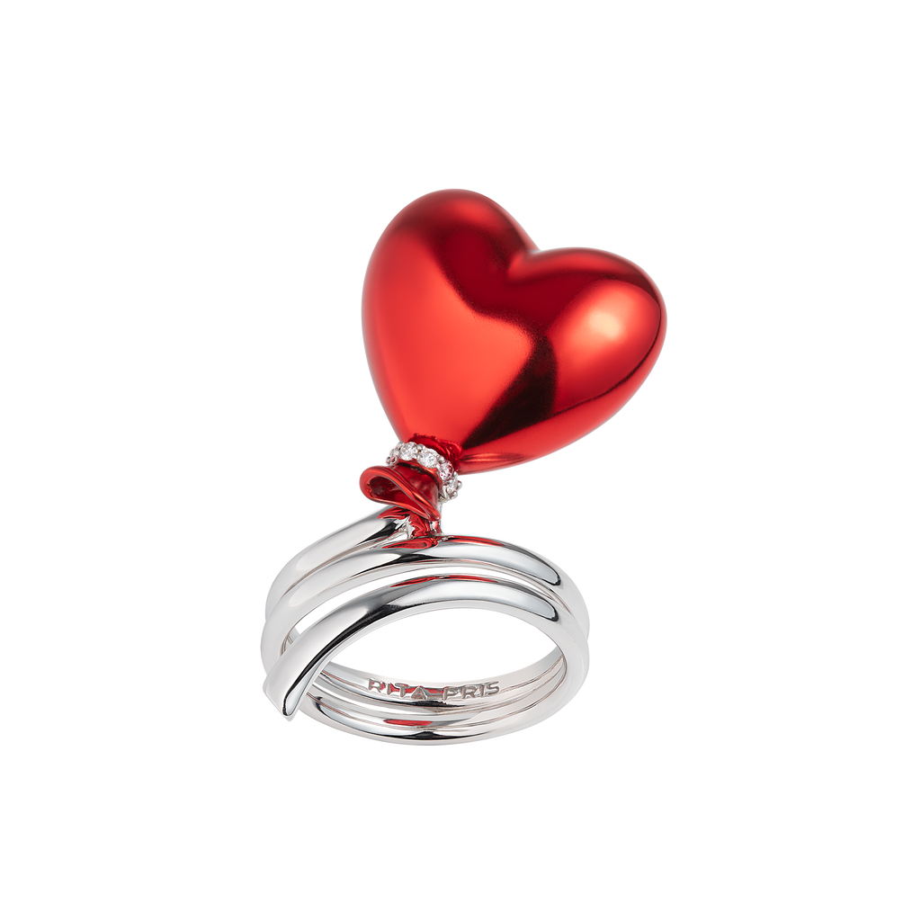 Cherry Red Heart Balloon Ring – Sybarite Jewellery