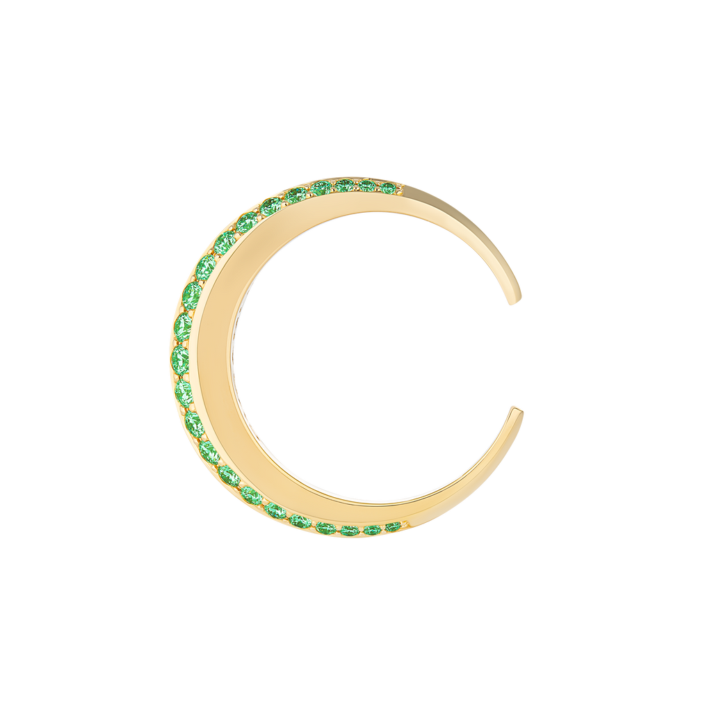 Band Ring Green Moon in 18K Yellow Gold, Sapphires – Sybarite Jewelry ...