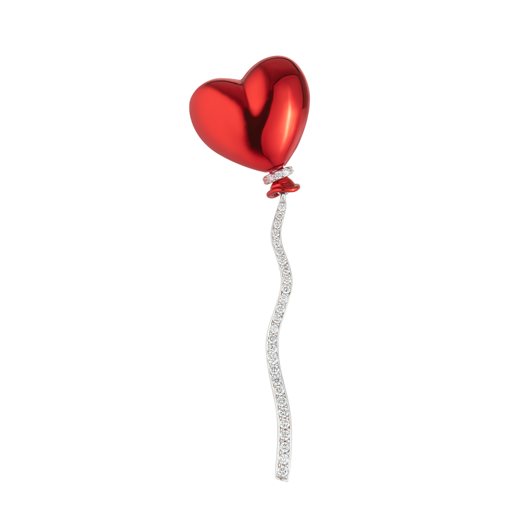 Cherry Red Heart Mono Balloon Earring – Sybarite Jewellery